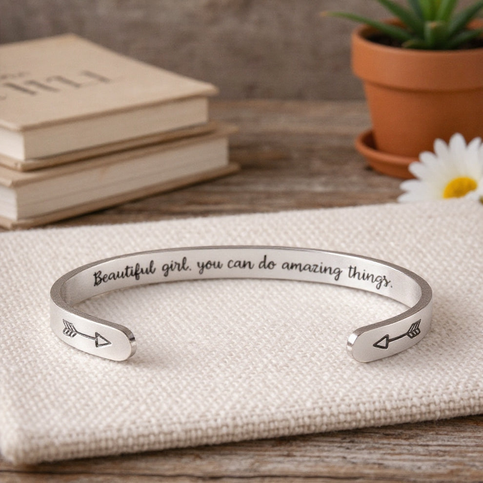 Beautiful Girl You Can Do Amazing Things Cuff – Awareness Outlet