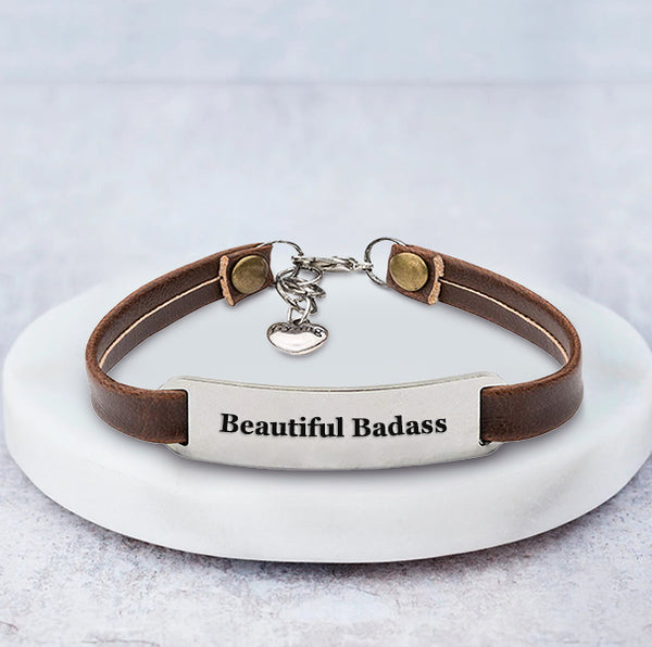 Beautiful Badass Leather Bracelet – Awareness Outlet